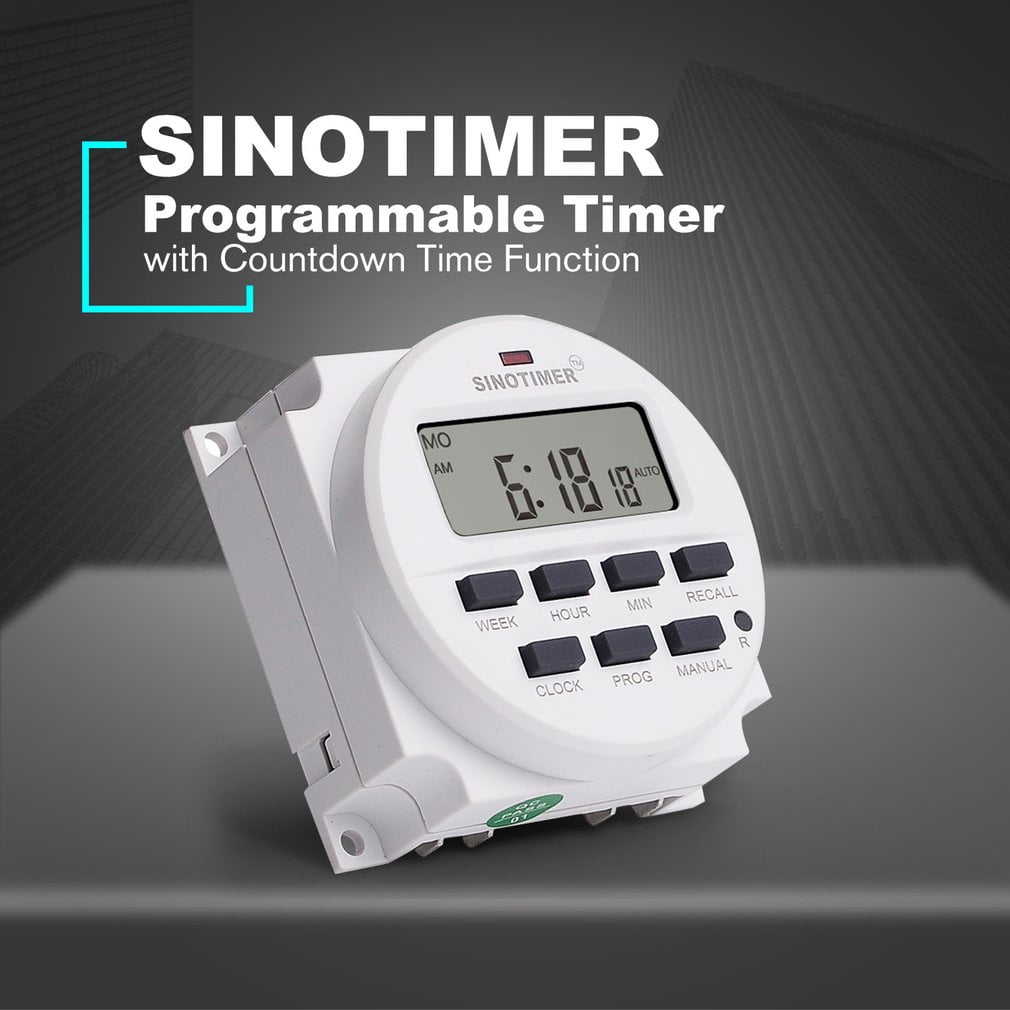 SINOTIMER TM618N-6V 6V LCD Digital AC Programmable Timer Switch With UL ...