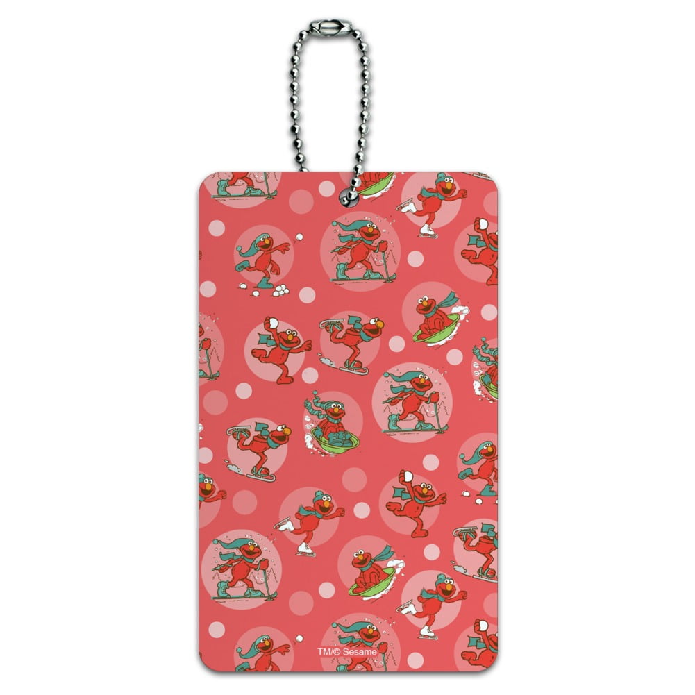 Sesame Street Holiday Elmo Pattern Luggage Card Suitcase Carry-On ID ...