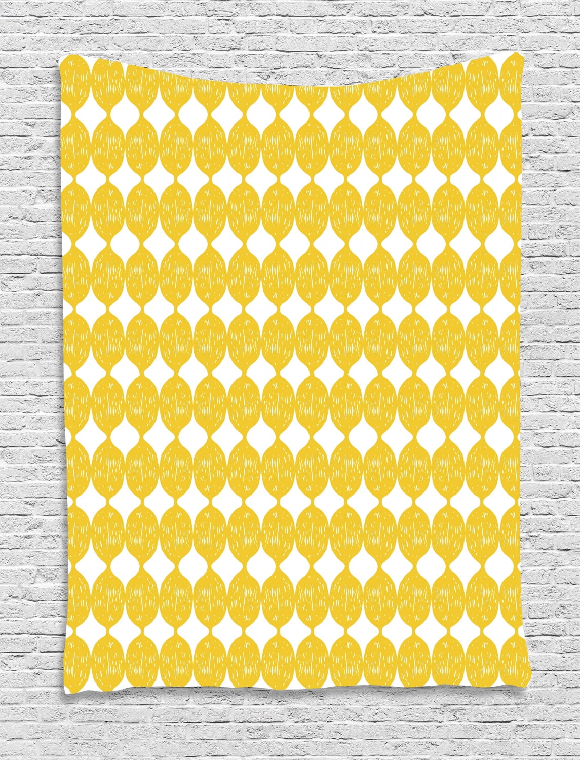 Lemons Tapestry, String Out Interconnected Hand Drawn Lemon Figures ...