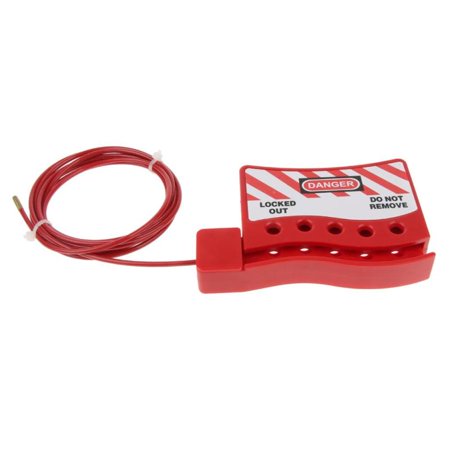 Valve Cable Lockout Steel Cable Gate Lock Out Red for High Visibility ...