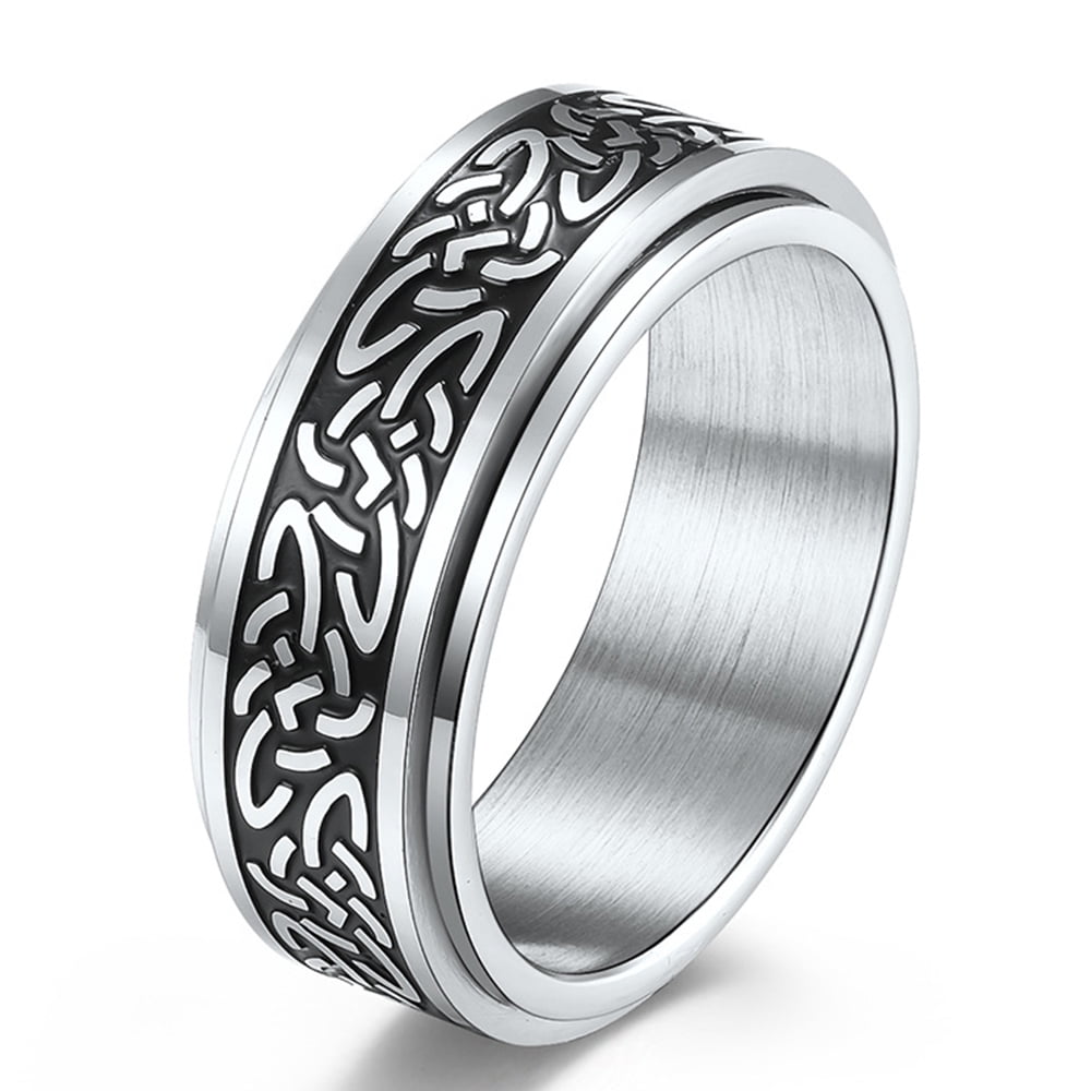 Men's Silicone Ring - 8mm carved breathable comfortable rubber wedding ...