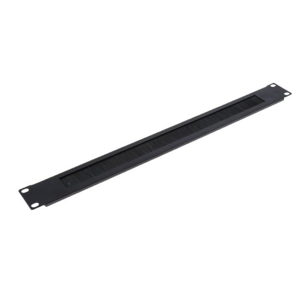 1U 19'' Rack Mount Network Wire Brush Panel for Cable Management, Black ...