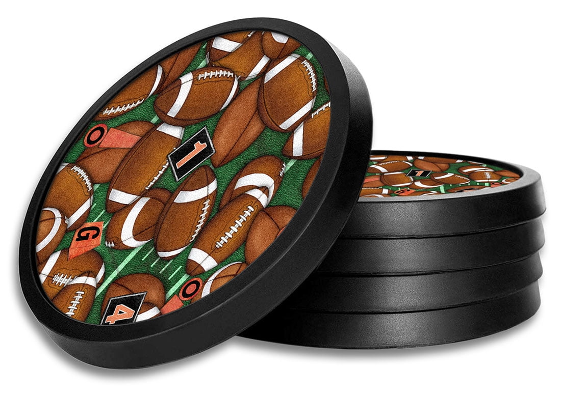 Silicone Non-Slip Drink Coasters with Removable Printed Absorbent Felt ...