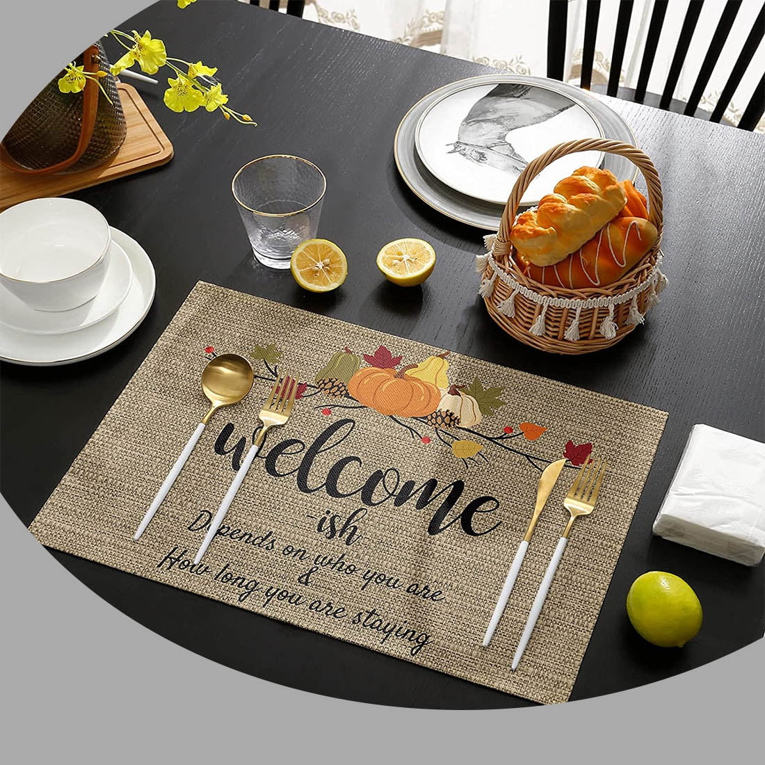 Washable Kitchen Place Mats for Dining Table Decor,Set of 6pc - Walmart.com