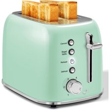 ANFILANK 4-Slice Retro Stainless Steel Toaster with Extra Wide Slots ...
