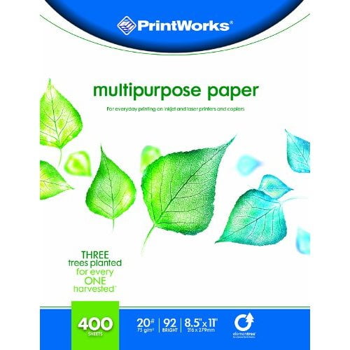 Printworks Multipurpose Paper 20 Pound 92 Bright 400 Sheets 8.5x11 ...