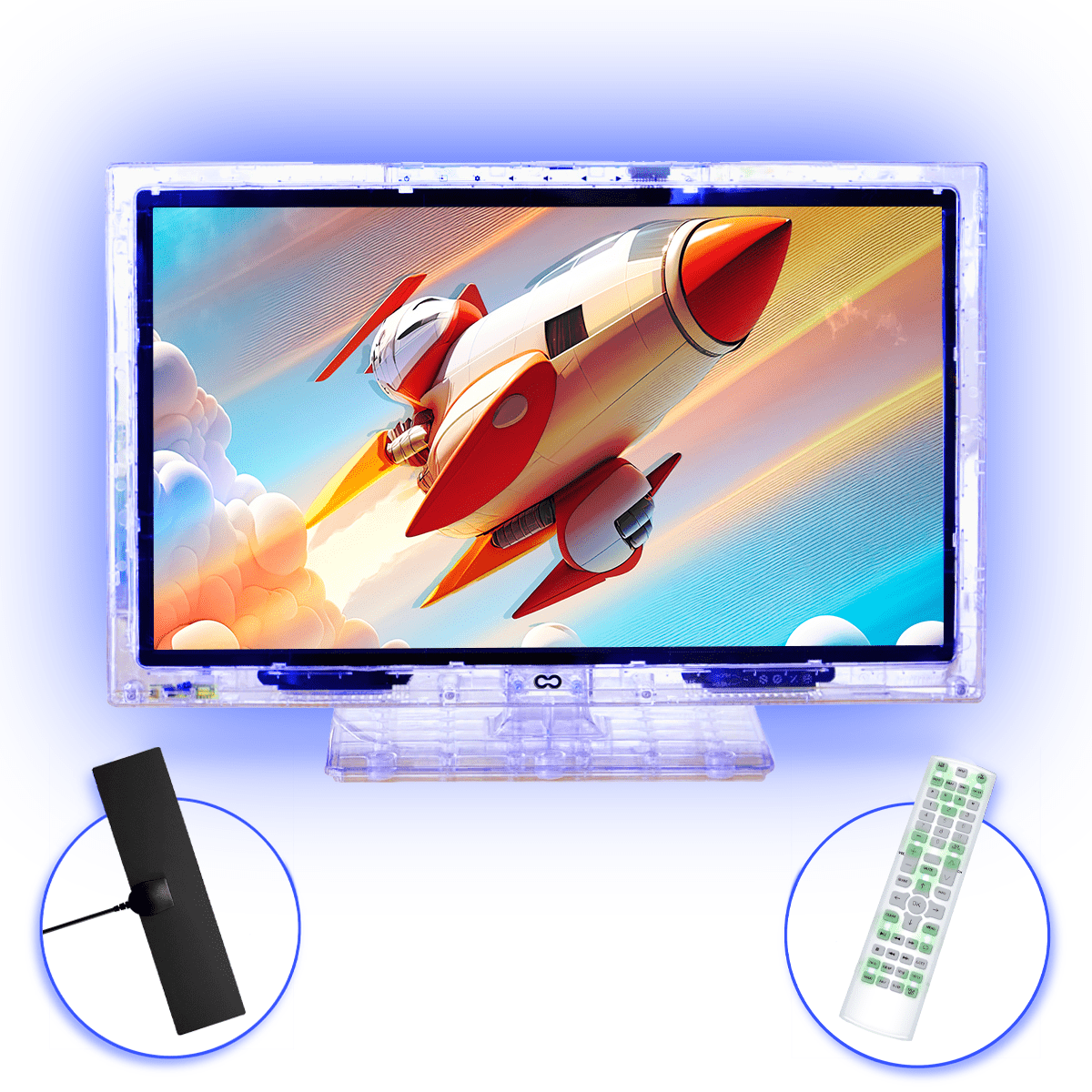 22-Inch Neon LED TV by Continu.us | Color-Changing, Non-Smart HD Retro ...