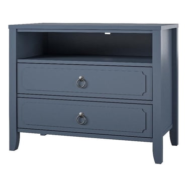Free Shipping! 3 Drawer Sliding Barrel Modern Bedroom Nightstand, Navy ...