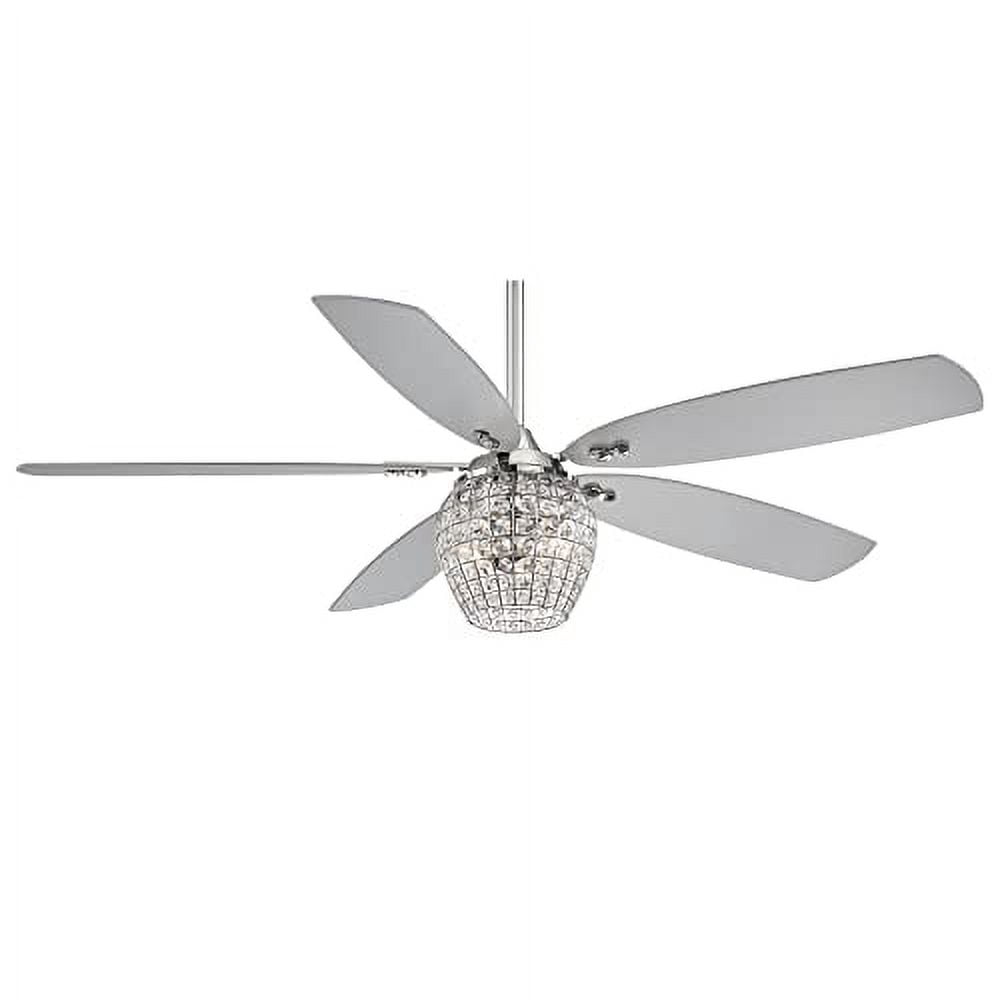 Minkaaire Bling Bling 56" 5 Blade Indoor Led Ceiling Fan - Chrome ...