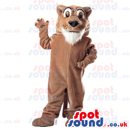 All Brown Plain Tiger Animal Plush SPOTSOUND Mascot With White Beard ...