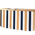 Orange Navy Blue Striped Cabinet Curtain, Modern Sink Skirt for ...