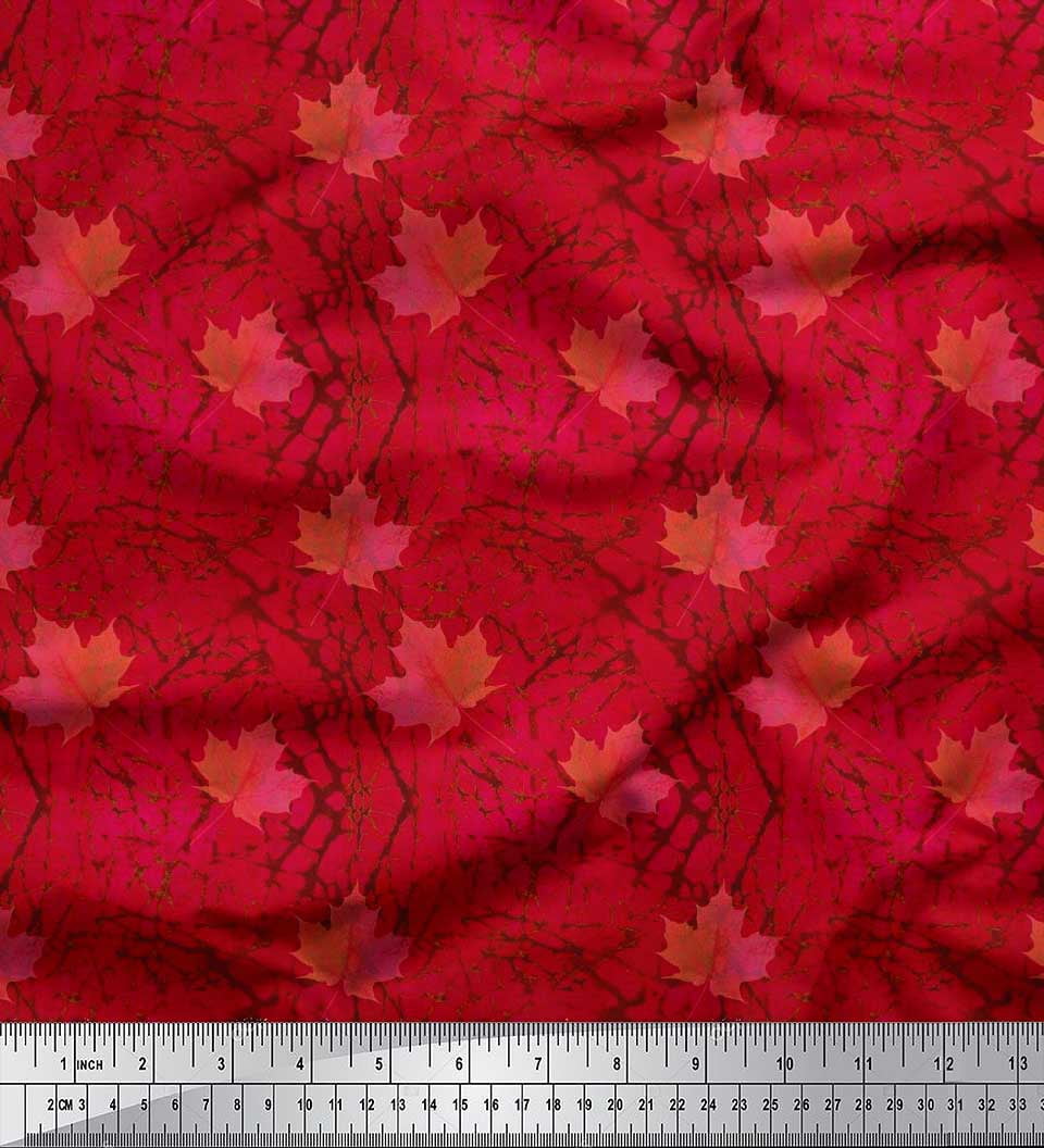 Soimoi Velvet Fabric Texture & Autumn Leaves Print Fabric by Yard 58 Inch Wide - Walmart.com