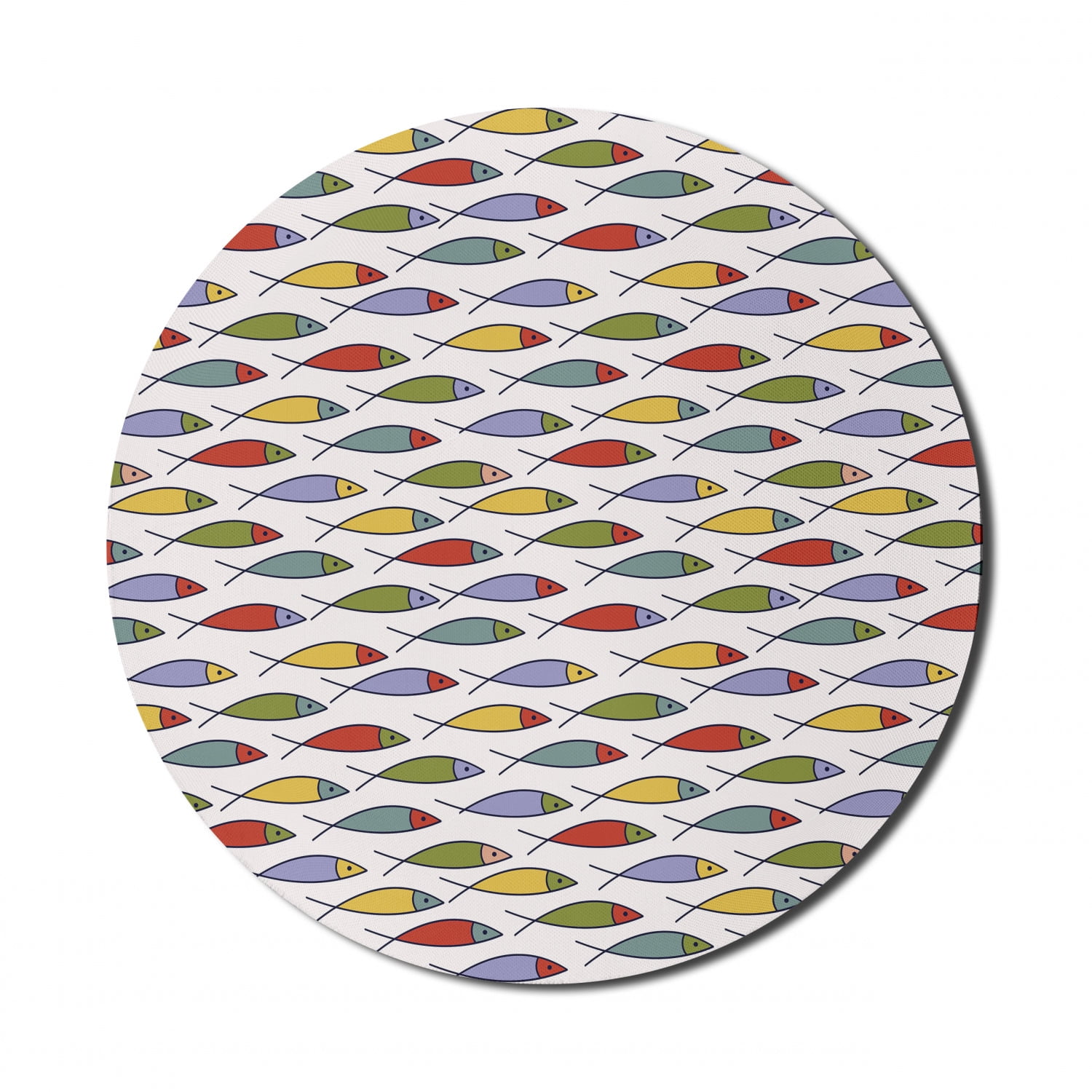 Underwater Mouse Pad for Computers, Simplistic Floating Fish Forms in ...