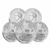 Lot of 5 - 2025 2 oz Silver Lunar Snake BU Australian Perth Mint ...