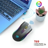 FaLX T69 2.4GHz Wireless Mouse RGB 7 Buttons Ergonomic Lightweight Type ...