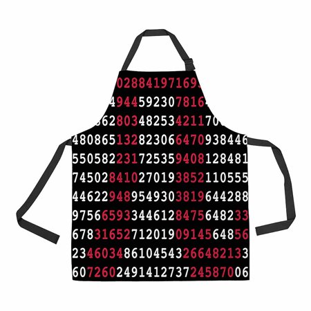 Pi Sign And Pi Numbers On Black Background Unisex Adjustable Bib Apron ...