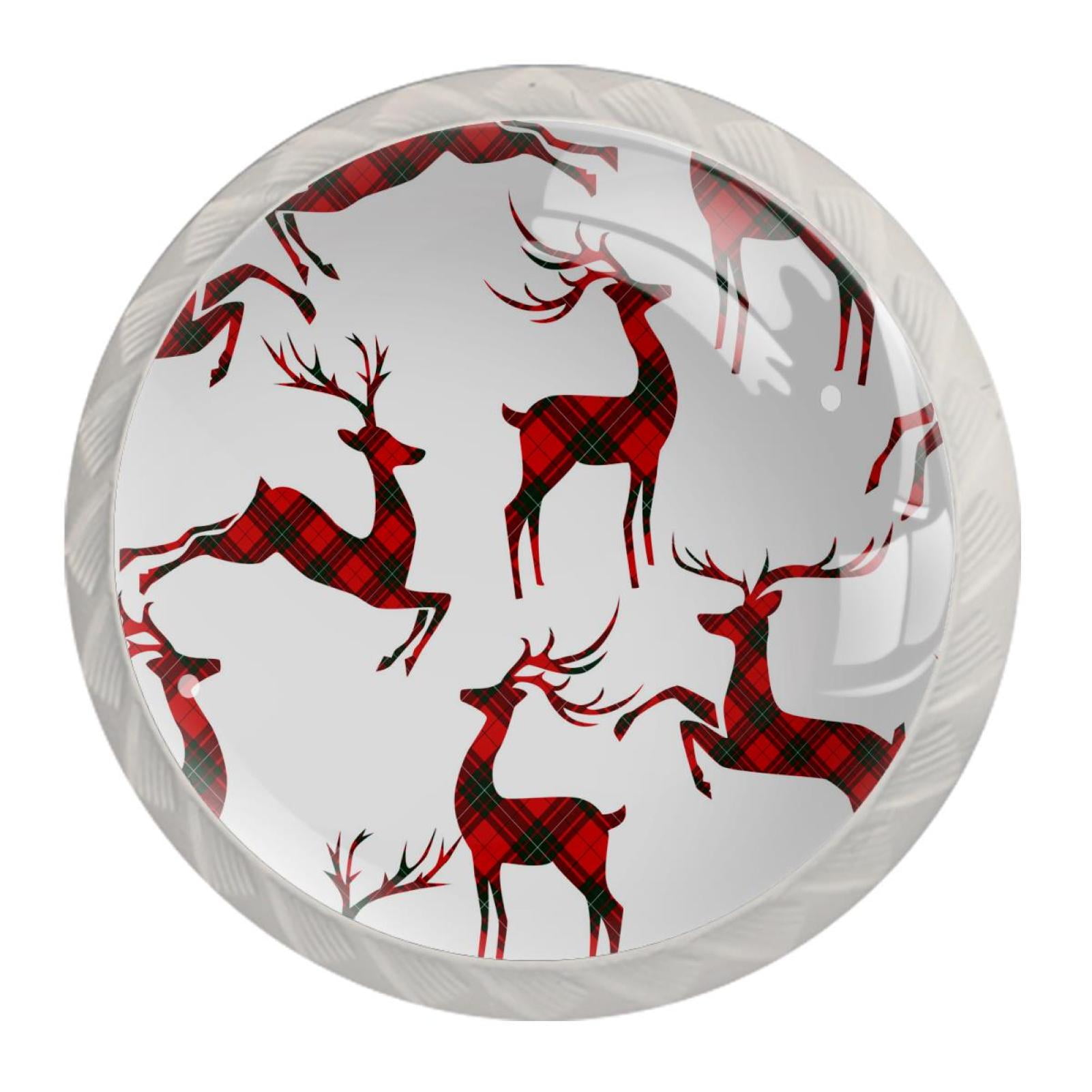 4 Pcs Black Plaid Deer Knobs for Kitchen Cabinet Cupboard Dresser ...