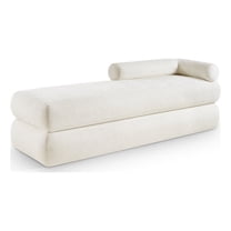 Meridian Furniture Willow Cream Chenille Fabric Bench - Walmart.com