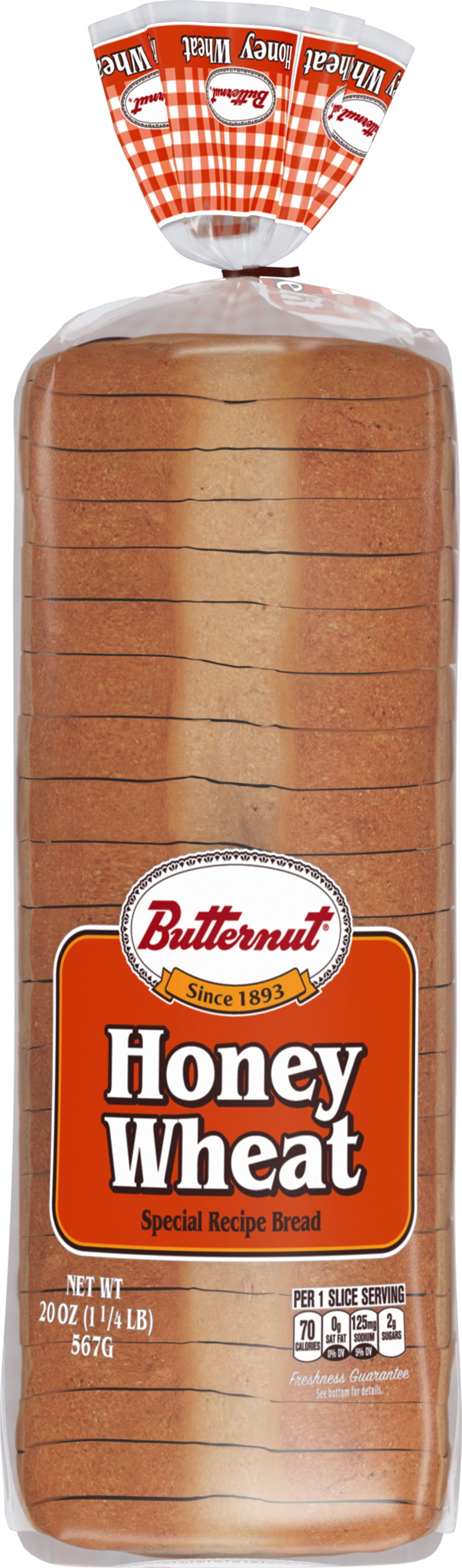 Butternut Honey Wheat Bread, 20 oz - Walmart.com