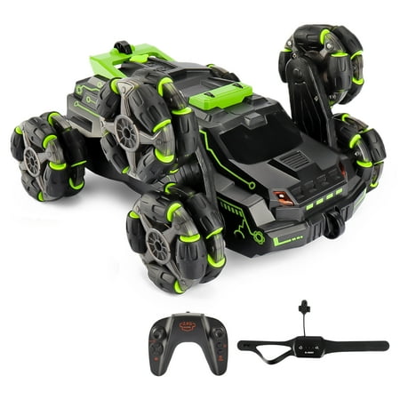 Jinnoda Fast Stunt RC Car Deformable Six-Wheel 2.4GHz Rotating Off Road ...