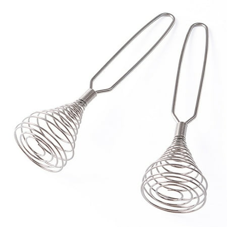 TILIYHELLO Mini French Spring Whisk, Silver Stainless Steel Spring Coil ...