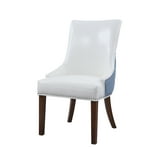 Chic Home Cooper PU Leather and Linen Swoop Arm Dining Chair Set for ...