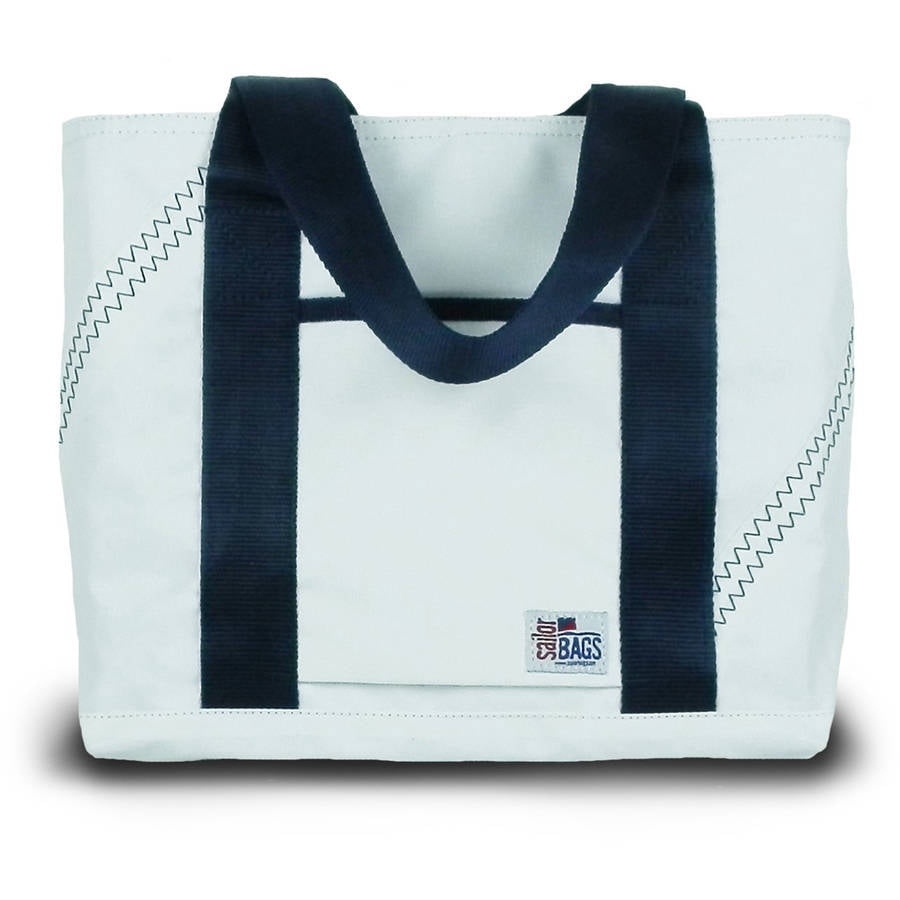 Sailor Bags White/Blue Mini Tote w/Blue Straps, 8 Pack - Walmart.com