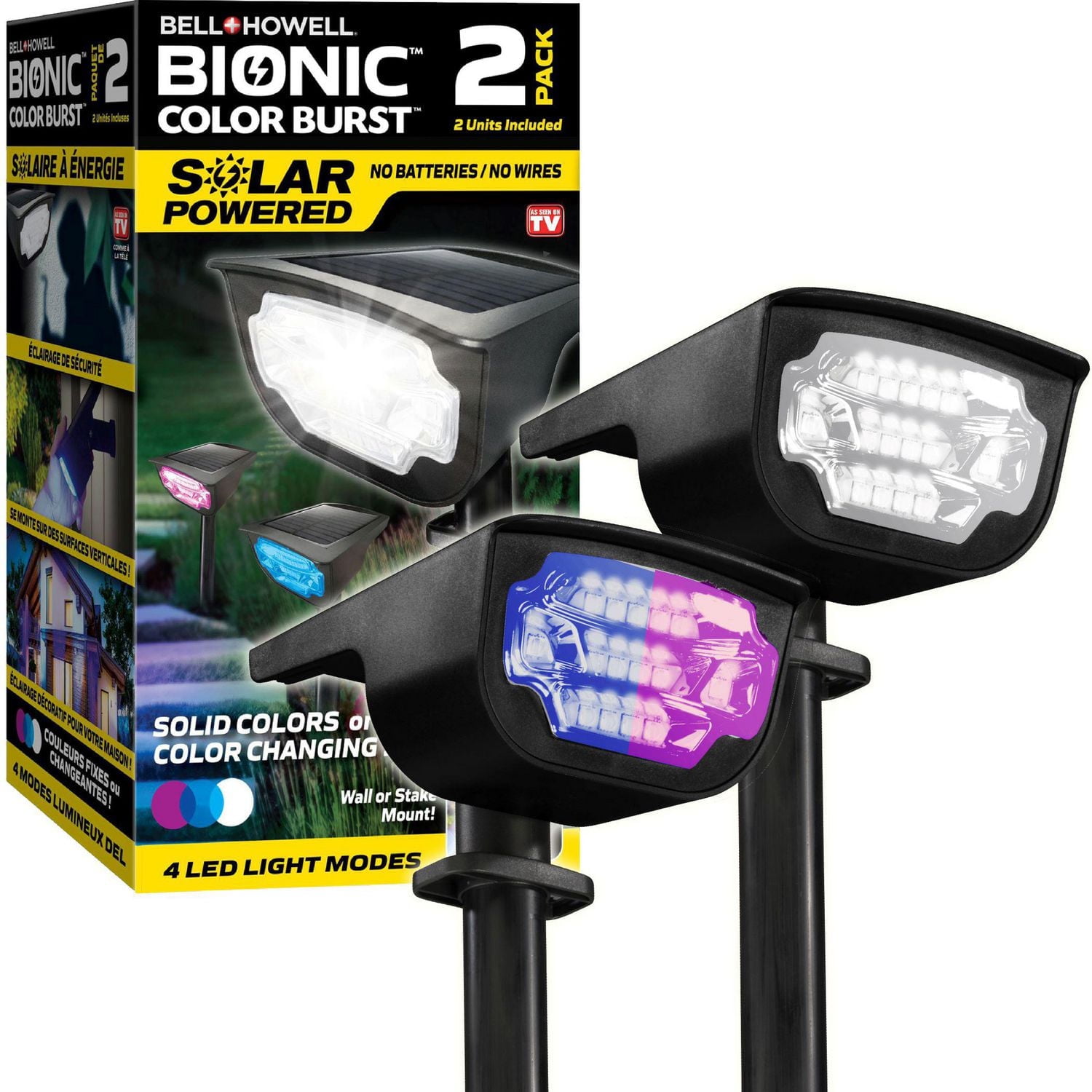 Bell + Howell Bionic Color Burst Outdoor Solar LED Lights 2 Pack ...