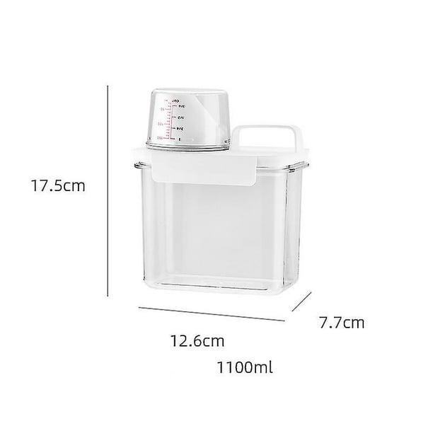 1-2l Laundry Powder Storage Box Plastic Bucket With Lid Home Organizer ...