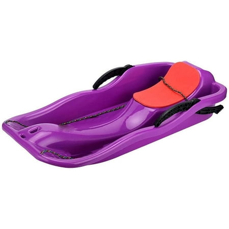 Toboggan, 35'' Heavy Duty Plastic Winter Downhill Sleds w/Pull Rope & 2 ...