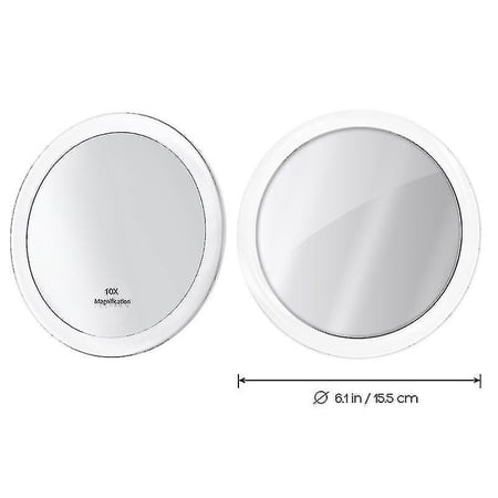 10x Magnifying Round Mirror Make Cosmetic Mirror With 3 Suction Cups 5. ...