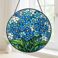 Forget Me Not Flower Theme Stained Glass Window Hanging, Fantasy ...