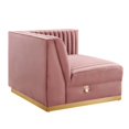 Modular Sectional Sofa Couch, Pink, Velvet, Living Kitchen Cafe Bistro ...