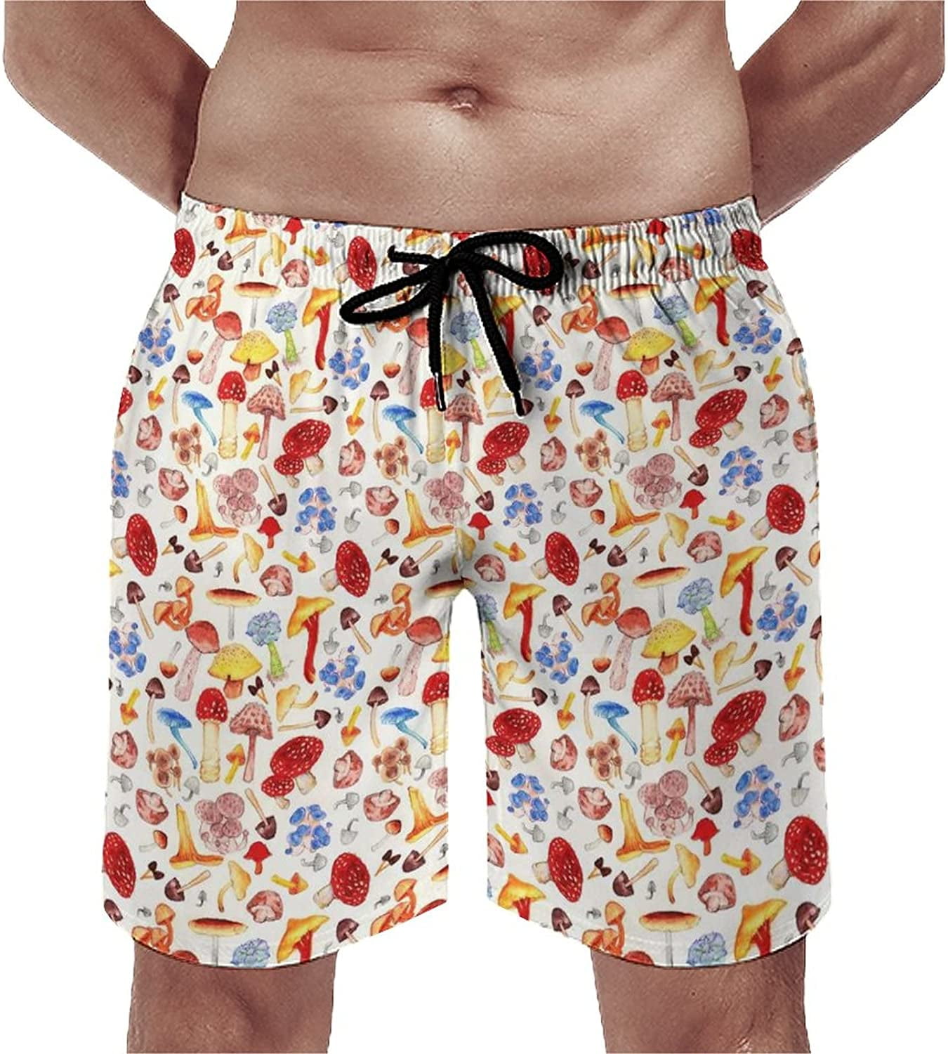 Men's Red Quick Dry Board Shorts with Mesh Lining Swim Trunks Swimwear ...