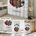 Bathroom Shower Curtain Abstract Leopard Buffalo Plaid Love Waterproof ...