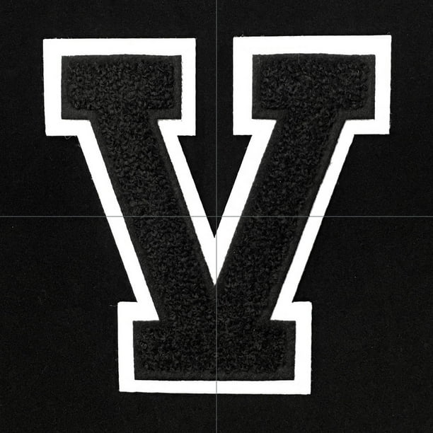 Chenille Stitch Varsity Iron-On Patch by pc, 4-1/2", Black/White, TR ...