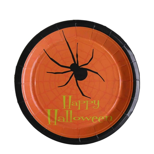 10PCS Halloween Paper Plates Disposable Paper Dishes Halloween Party Supplies Walmart en linea