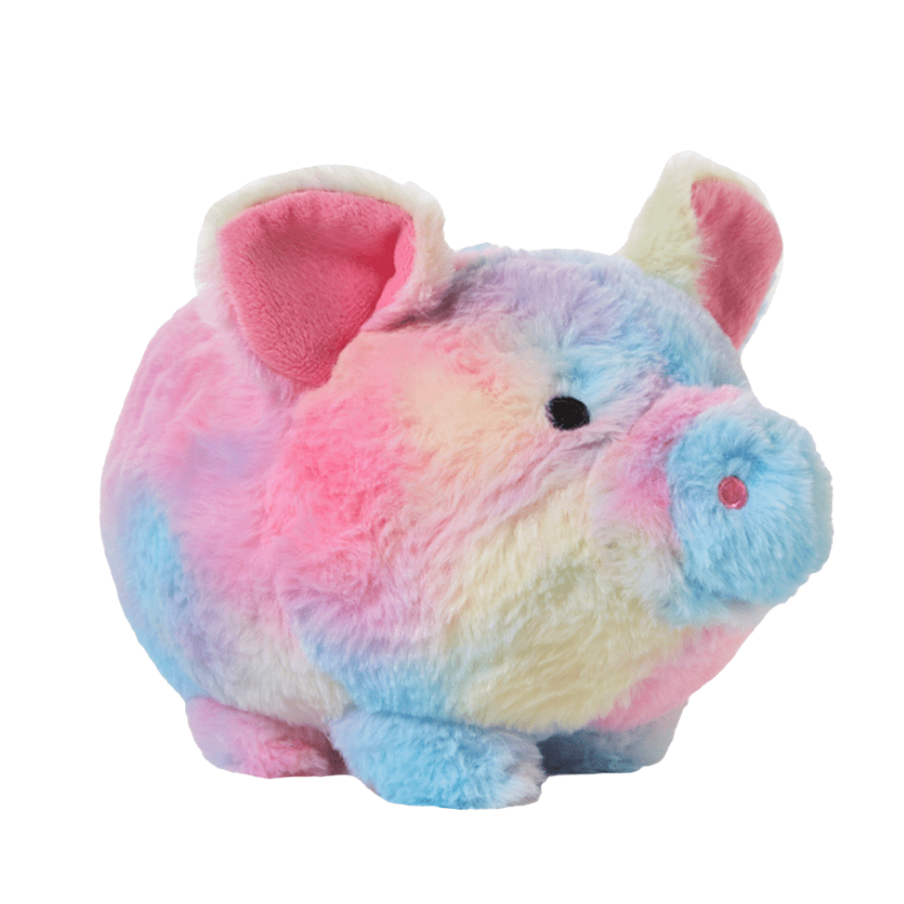 Kids Plush Piggy Bank Stuffed Animal Coin Bank for Girls - Tie Dye ...