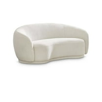 Meridian Furniture Contemporary Upholstered Hyde Cream Boucle Fabric ...
