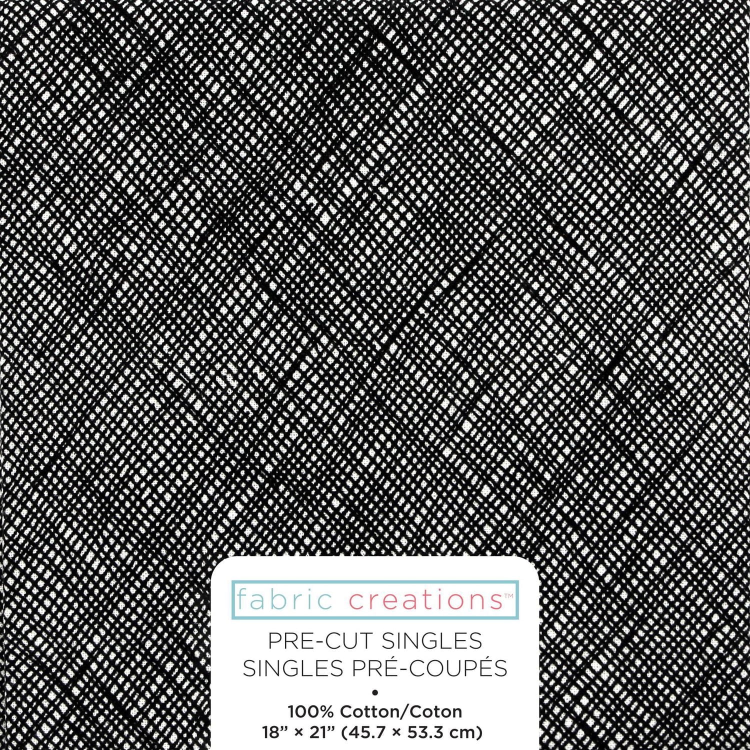 Click here for Fabric Creations White With Black Pencil Crosshatc... prices