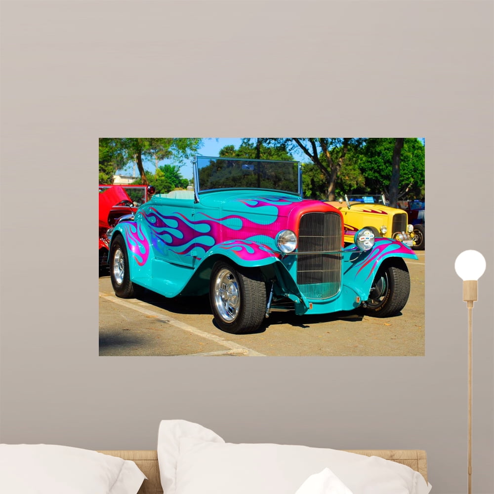Hot Rod Wall Mural Decal Sticker, Wallmonkeys Peel & Stick Vinyl ...