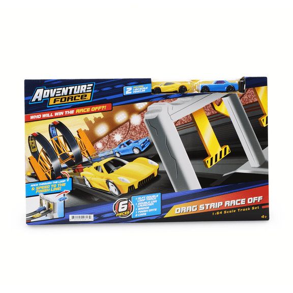 Adventure Force Race Track Set with Motorized NASCAR Cars, Crash Zone ...