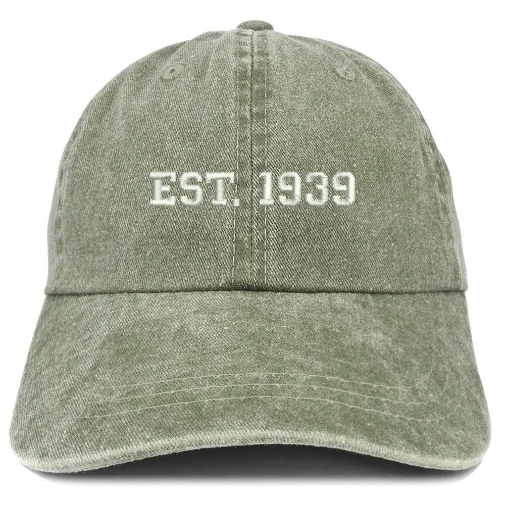 Trendy Apparel Shop EST 1939 Embroidered - 79th Birthday Gift Pigment ...