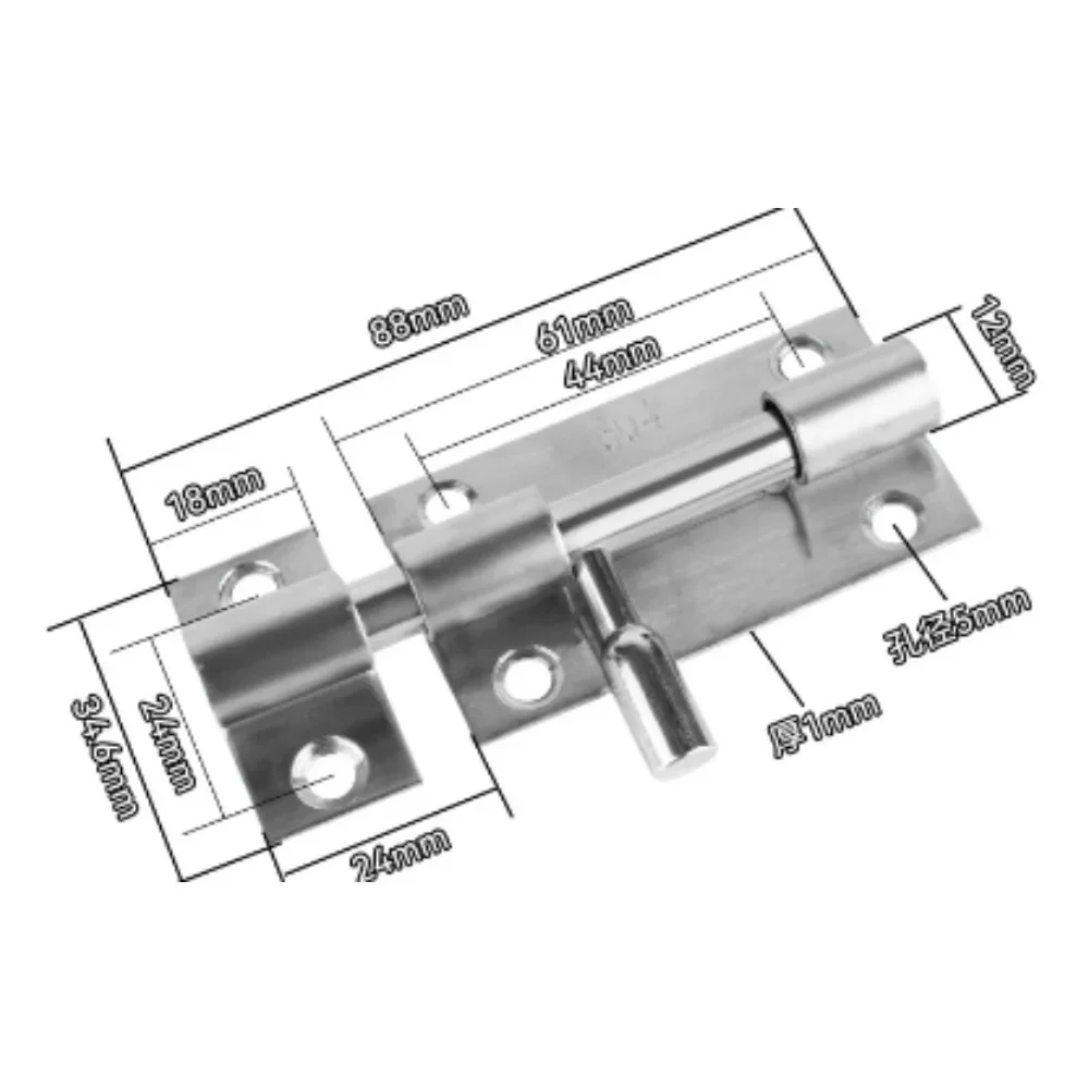 2025 New Door Latch Solid Sliding Bolts Latch Hasp Home Hardware Gate ...