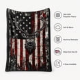 Deer Head American Flag Fleece Blanket – Cozy Throw for Hunters, Home ...
