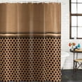 66x72 Inch Shower Curtains for Bathroom, Brown Metal Hole Fabric Bath ...