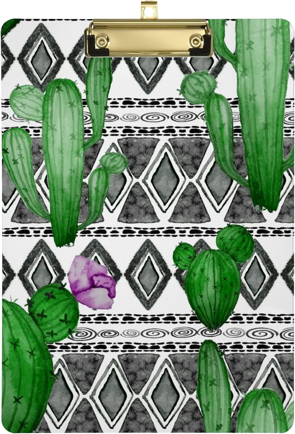 FMSHPON Cactuses Flower Tropical Plant Black Boho Print Clipboard ...