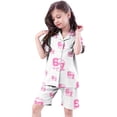 FINALGANG Valentine's Day Girls Kids 2 Piece Homewear Set Number Prints ...