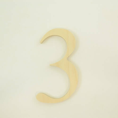 Package of 1, 10 Inch X 1" Baltic Birch "3" Plywood Numbers In The ...