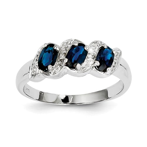 Primal Silver - Primal Silver Sterling Silver Rhodium Sapphire and ...